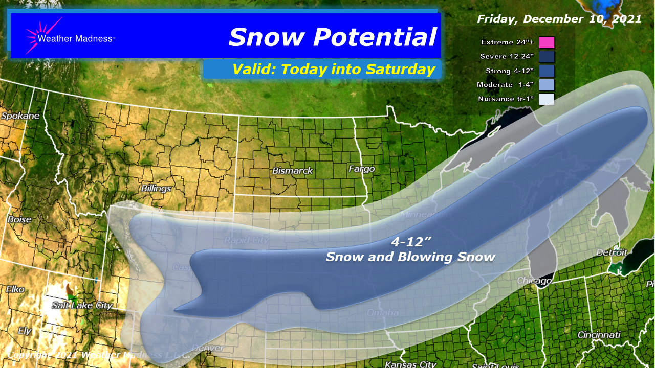 Weather Madness - Updated Snow Map for the Storm in the Plains and ...