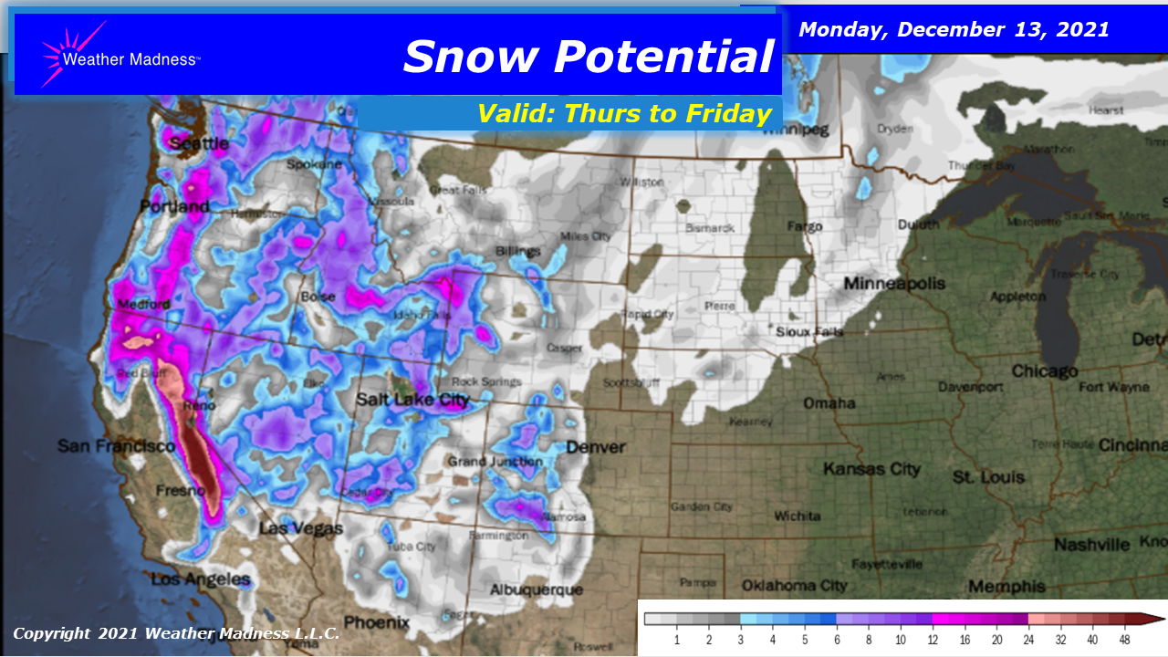 Snow for the West, Plains and Northeast, Maps Cover Both - WeatherMadness