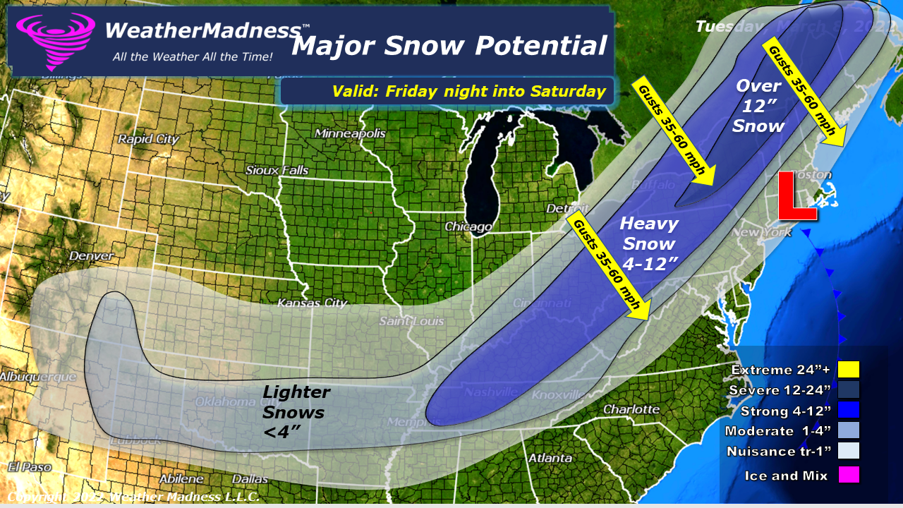 Major March Snowstorm May Produce Widespread Heavy Snow and High Winds ...