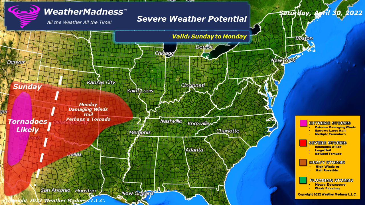 Supercells Along the Dry Line Sunday - WeatherMadness