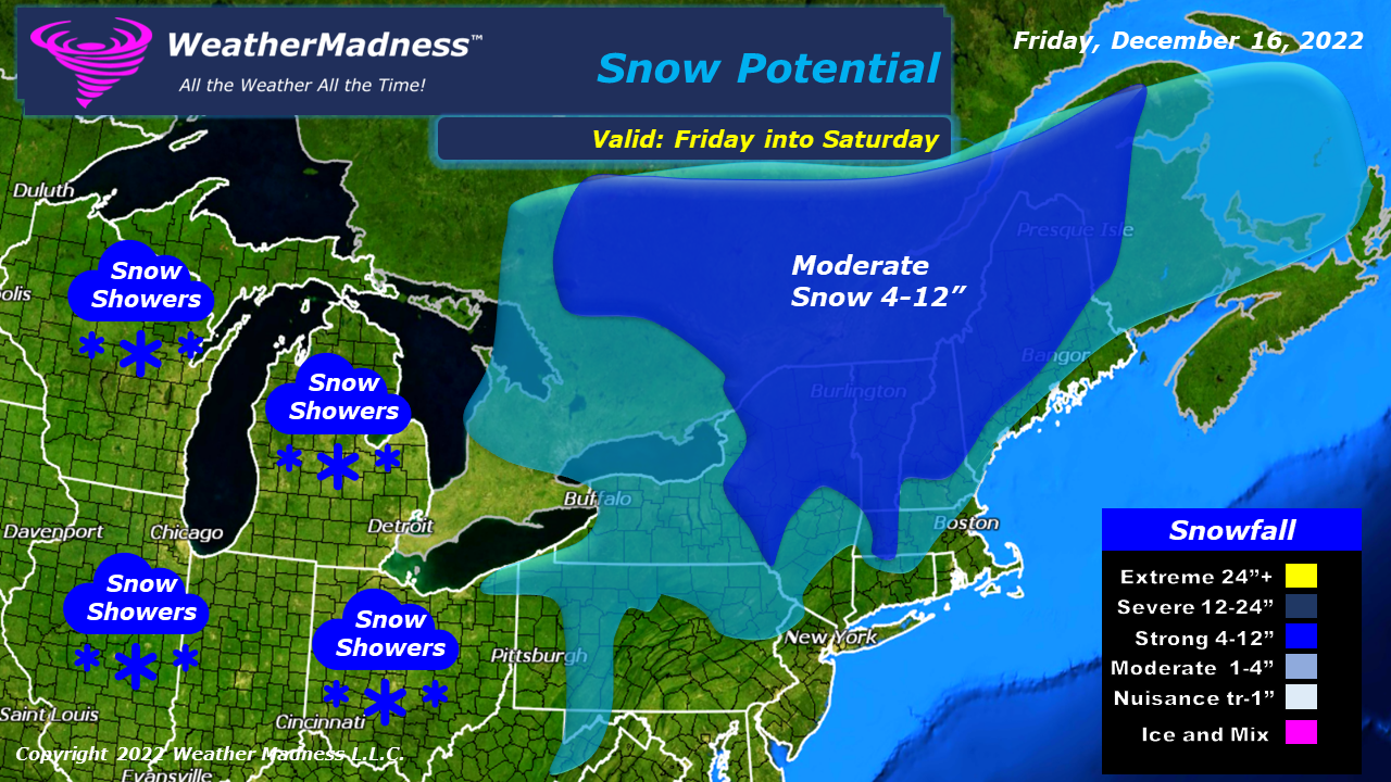 Updated Map: Snow Map for Northeast and Appalachians - WeatherMadness